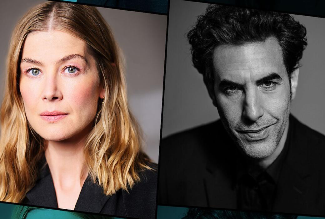 Sacha Baron Cohen și Rosamund Pike în „Ladies First”,...